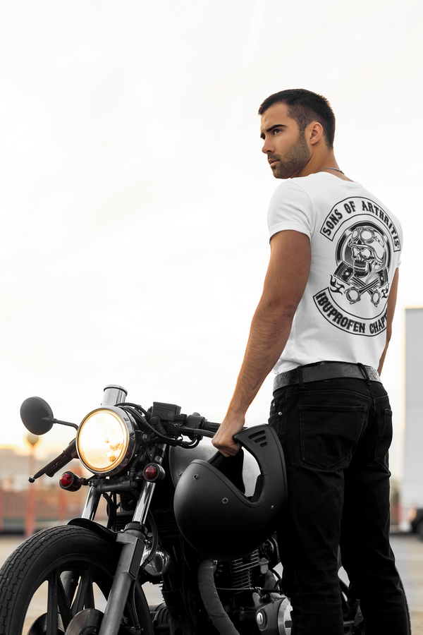 Helmet Head Black Short Sleeve 100% Cotton Biker T-shirt | Sons of ...